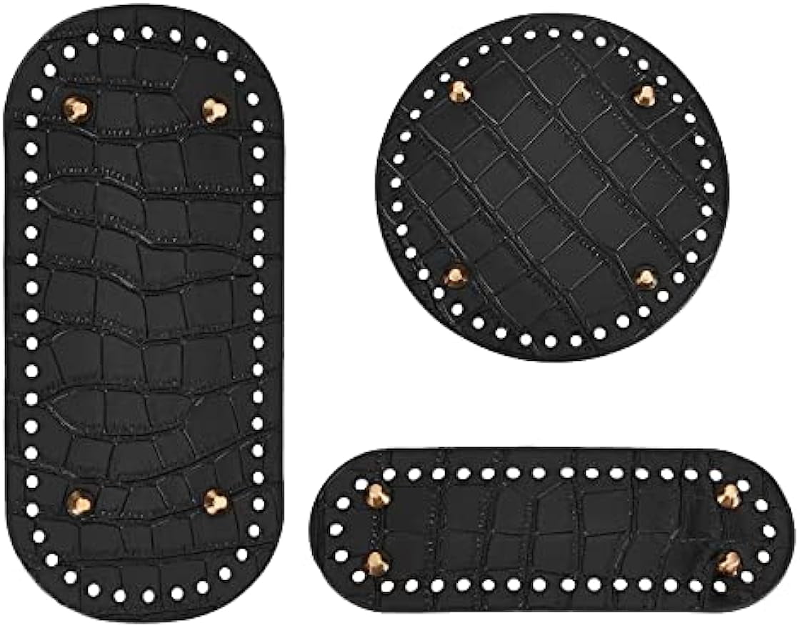 3pcs Crochet Bag Bottom Leather Oval Long Knitting Crochet Bag Nail ...