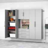 Prepac HangUps 90" Storage Cabinet Set G, 4 Pieces, Light Gray ...
