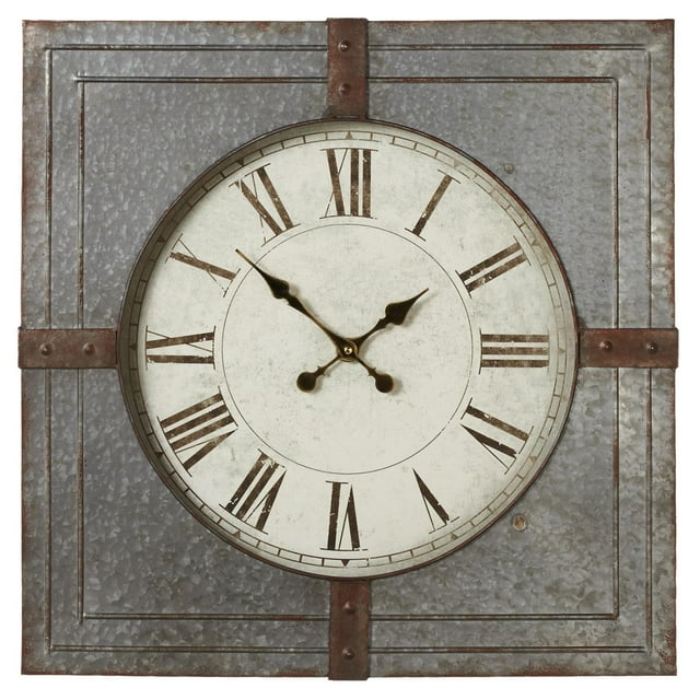 CBK Metal Square Galvanized Wall Clock 158718 - Walmart.com