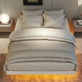 Solid Wood Low Profile Bed Frame with LED Lights Underneath, Floating ...