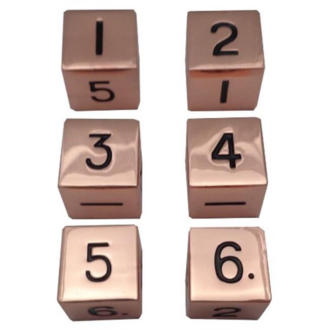 Metallic Dice Games LIC0036 16 mm D6 Metal Dice, Pack of 6 - Copper ...