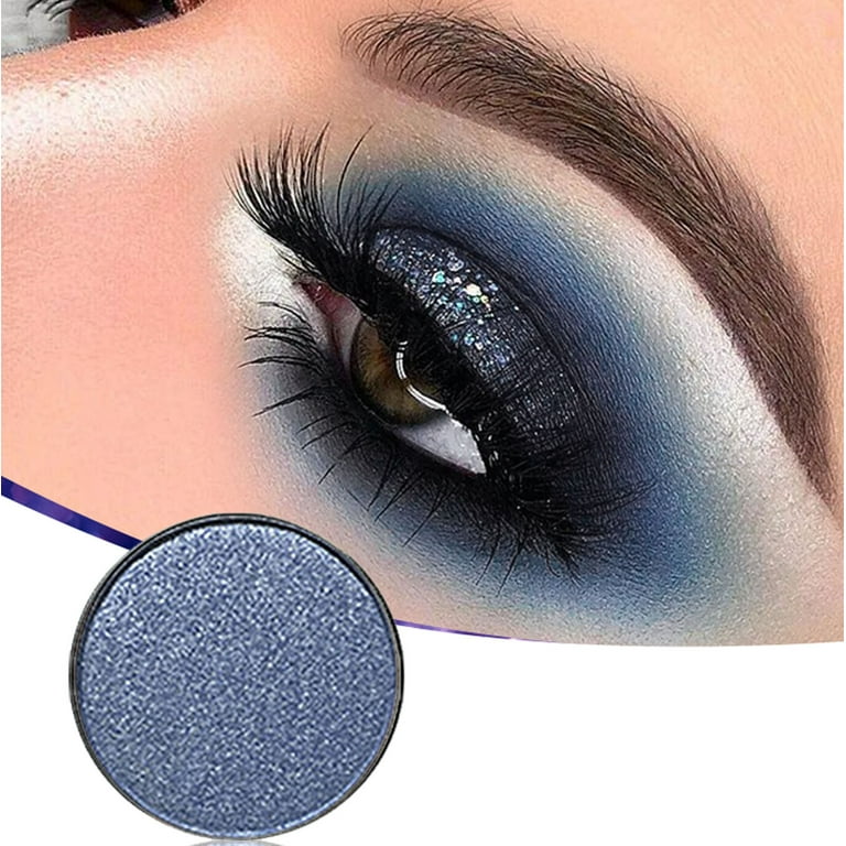 Navy Blue And Silver Smokey Eye