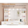 BEWISHOME Makeup Vanity Set with 3 Color Lighted Mirror & Charging ...
