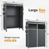 445LBS Rolling Clothes Rack with Cover, 81"H Adjustable Wire Portable ...