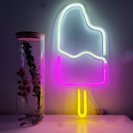 LuoHeng Ice Lolly Neon Signs LED Neon Lights Art Wall Decorative Lights ...