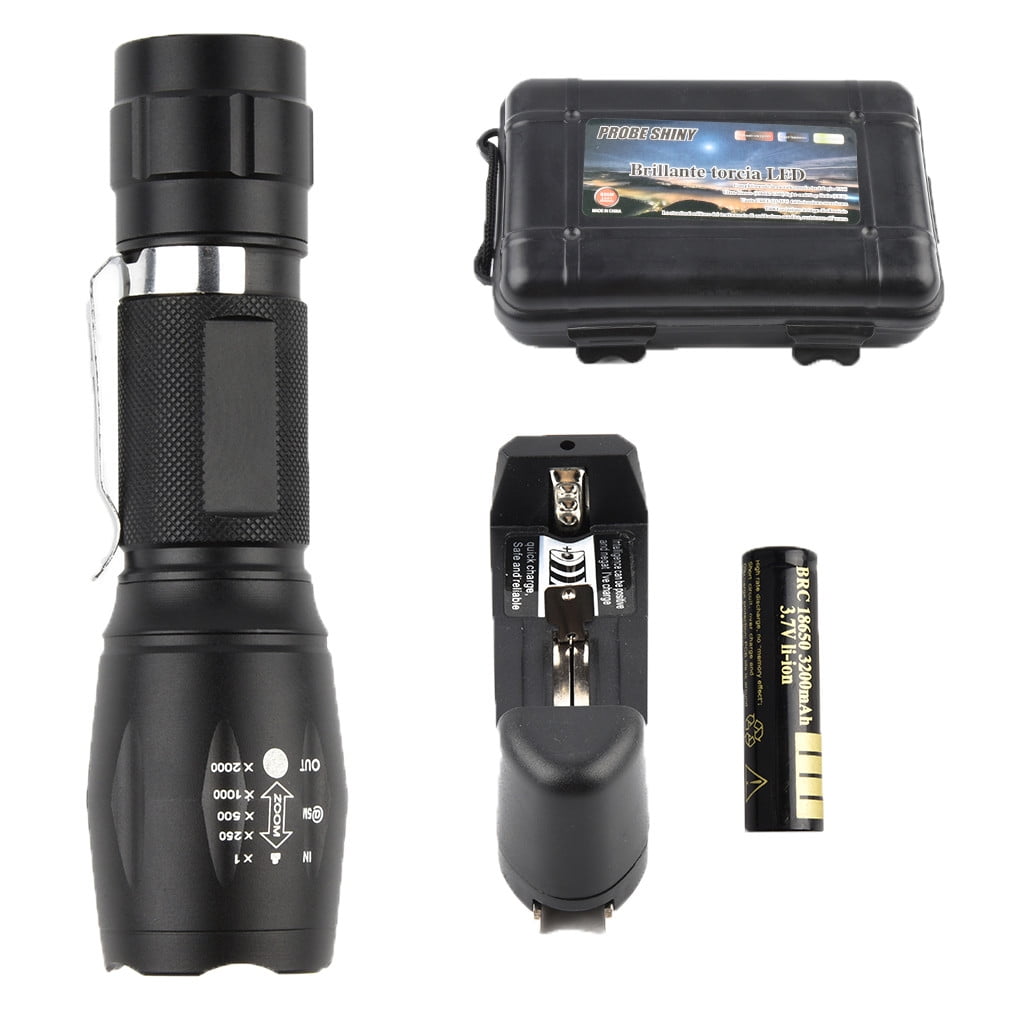 PROBE SHINY Light Source Flashlight Telescopic Focusing Rechargeable ...