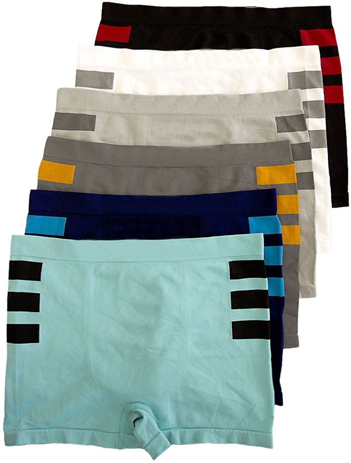 ToBeInStyle Men's Pack of 6 Seamless Boxer Briefs - 3 Bars - One Size ...