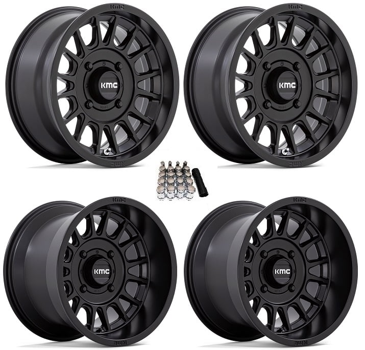 KMC Impact 15x7/15x10 Wheels Black Can-Am Maverick X3 / Honda Pioneer ...