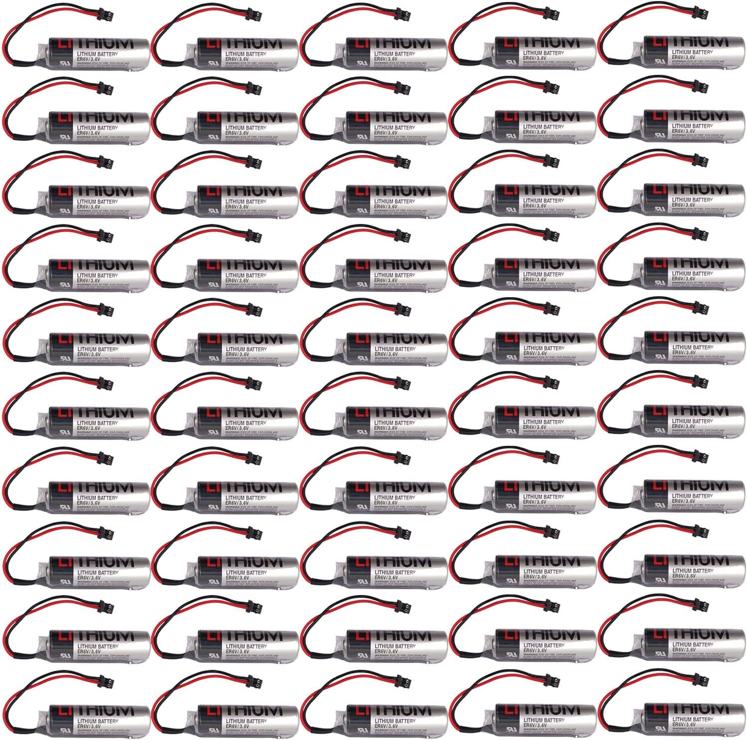 (Pack of 50) 3.6V ER6V/3.6V Battery Compatible with Toshiba ER6VC119A ...