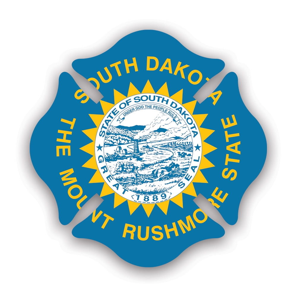 South Dakota State Maltese Cross Shaped Sticker Decal - Self Adhesive ...