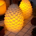 SHIQI-Pine Cone Flickering Flameless Candles with Remote and Timer ...