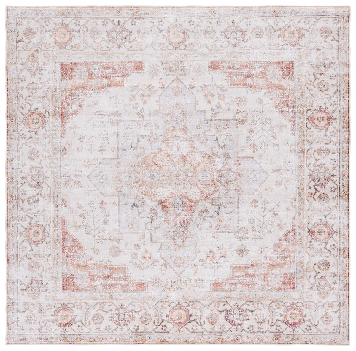 SAFAVIEH Tucson Nazca Traditional Machine Washable Area Rug, 5' x 5 ...