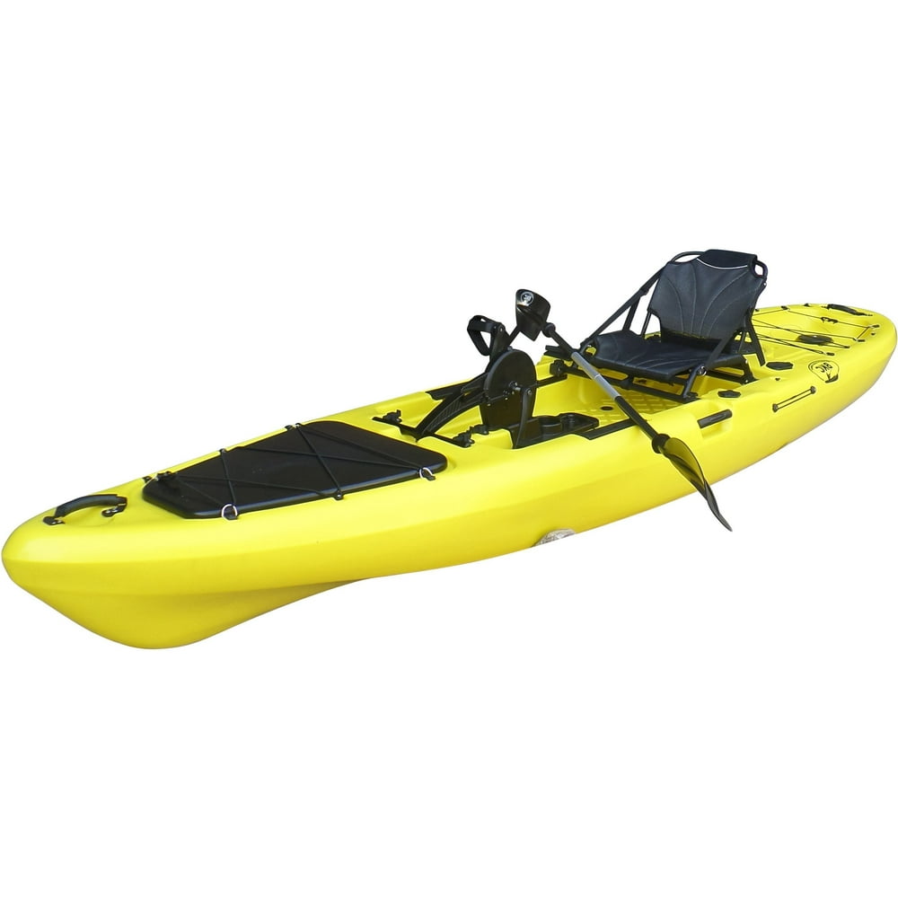 BKC PK13 13' Pedal Drive Fishing Kayak W/ Rudder System, Paddle ...