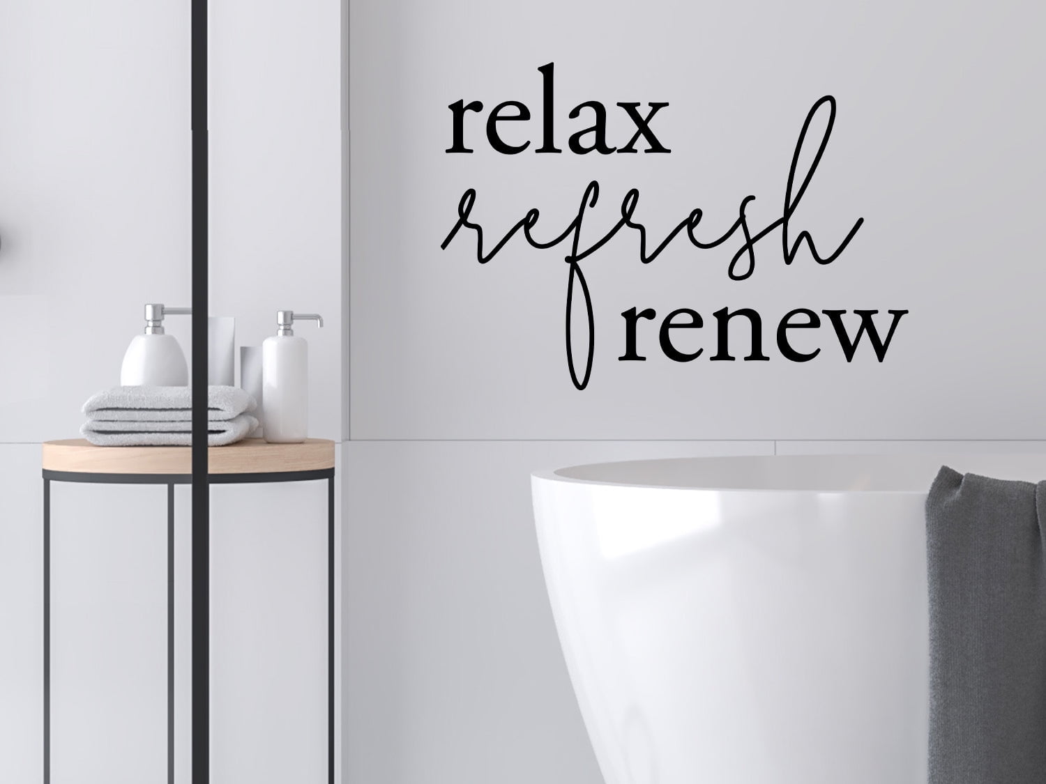 Home & Living Bathroom Home Decor Relax Refresh Renew Wall Decal ...