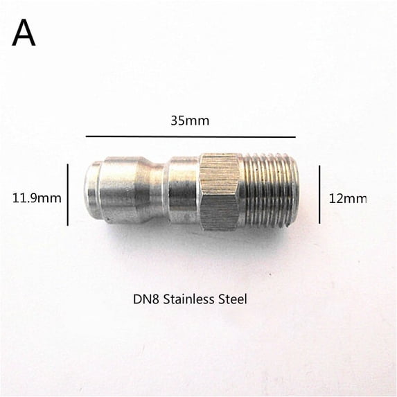 1/4" Thread High Pressure Water Gun Connector Hose Quick Adapter Pipe ...