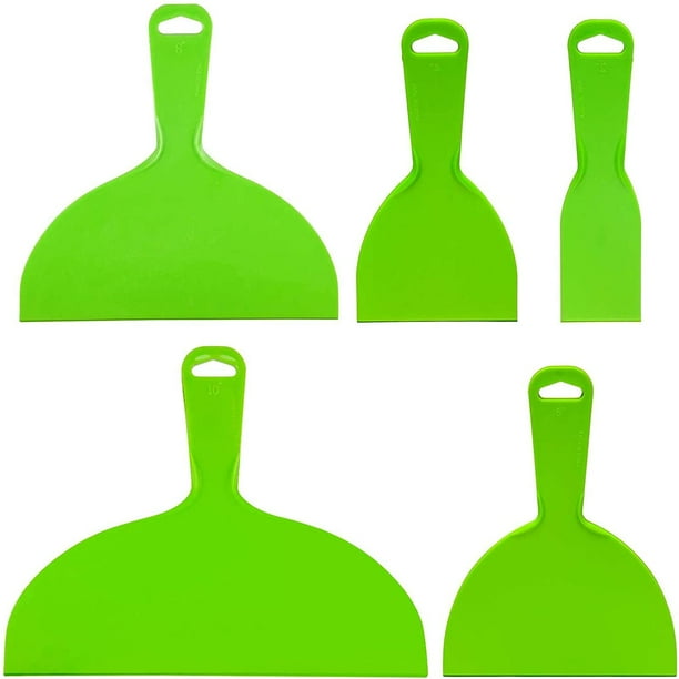 Reusable Plastic Putty Knife Set Green Flexible Scraper Tool Flexible ...