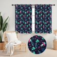 Alien UFO Deep Blue Pattern Blackout Curtains,Triple Weaved Fabric ...