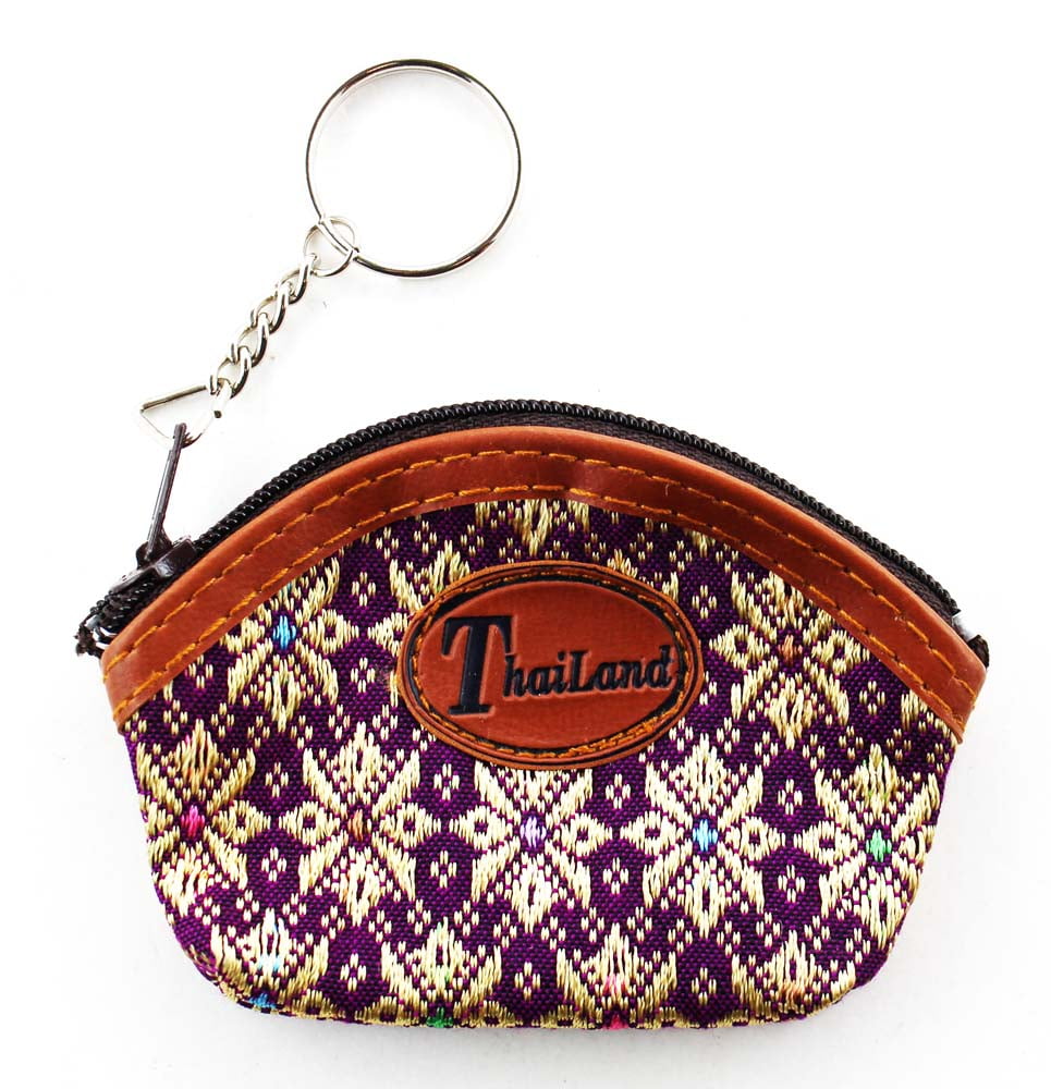 Purple Thailand Clutch Purse - Tourist Thailand Coin Pouch Keychain ...