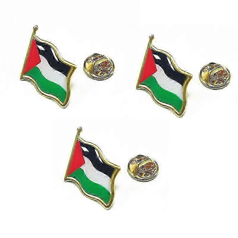 3Pcs Palestine Flag Lapel Pins Bulk - Metal Palestinian National Lapel ...