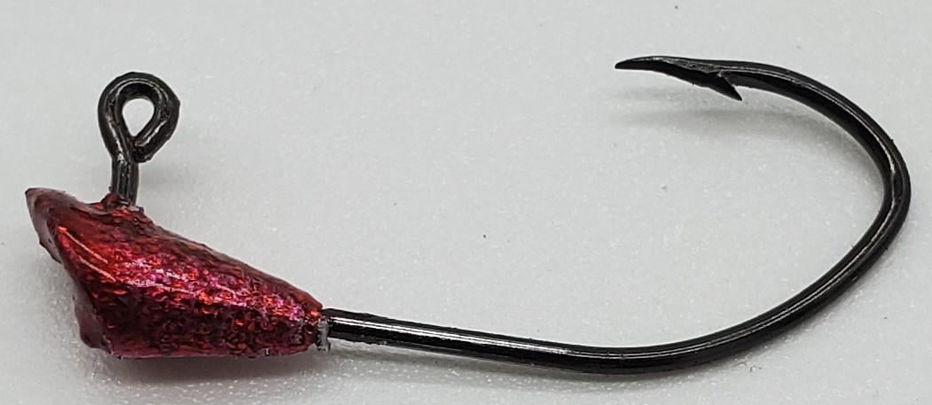 New Trout, Steelhead, Salmon Mini Grub Jig Heads 1/64oz Dark Red ...