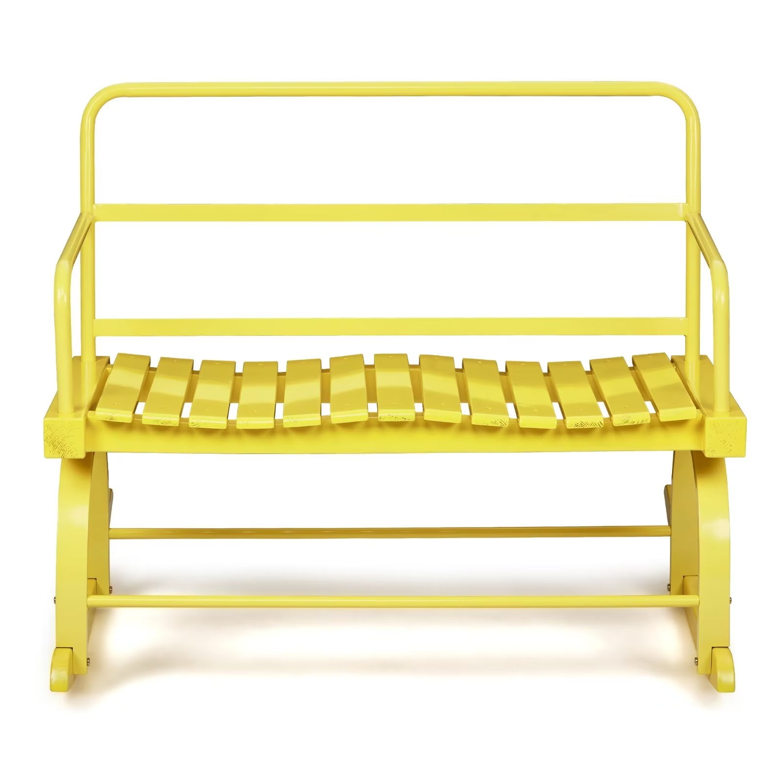 Outdoor Rocking Chair, 2 Person Outdoor Rocking Chair with Yellow ...