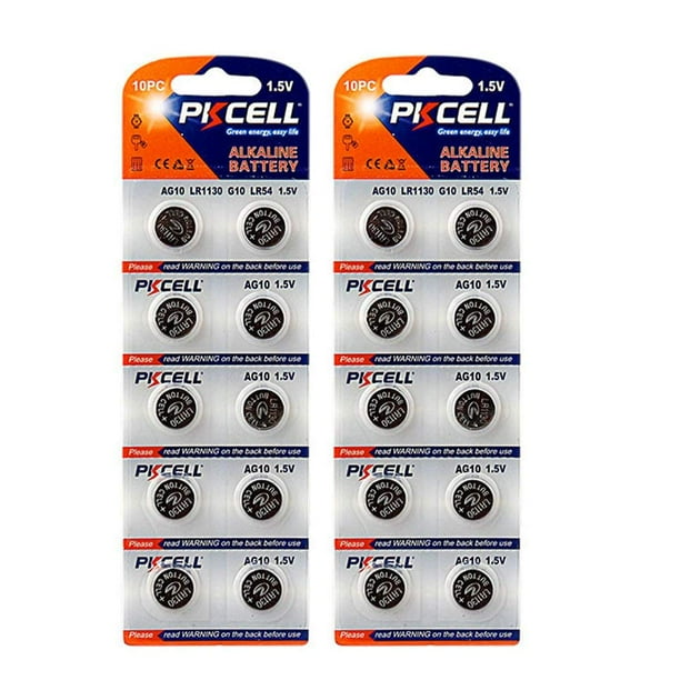 PKCELL AG10 LR1130 SR1130 LR54 189 389 GP89A Button Cell Watch ...
