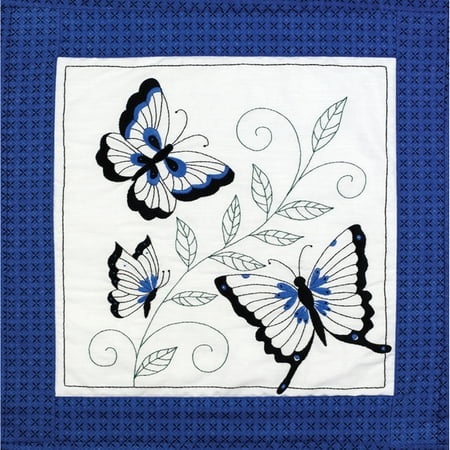 Stamped Embroidery Quilt Blocks 18"X18" 6/Pkg-Butterfly - Walmart.ca