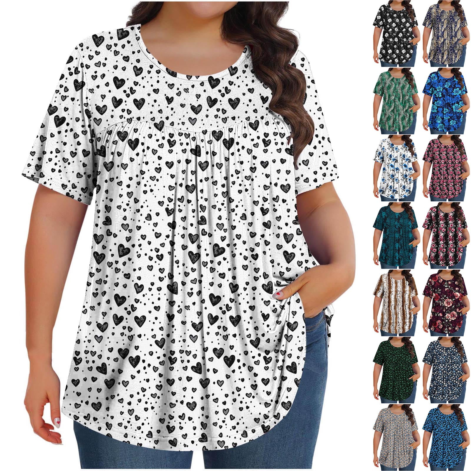 Click here for Cflvaek Womens Plus Size Tops Tunic Short Sleeve S... prices