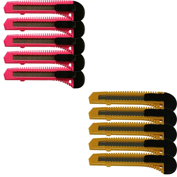 10 Safety Box Cutter Utility Knife Retractable Snap off Razor Blade ...
