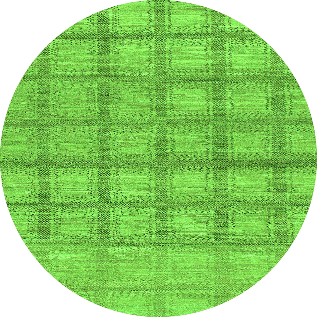 Ahgly Company Indoor Round Checkered Green Modern Area Rugs, 5' Round ...