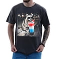 4th of July Raccoon Drinking Patriotic Slushie Graphic Casual T-Shirt ...
