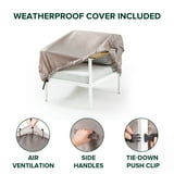 Zinus Pablo Aluminum and Acacia Wood Outdoor Armchair with Cushions and ...