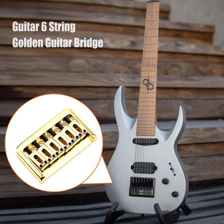 6 String Electric Guitar Brass Tail Bridges Saddle Hardtail Bridge Top ...