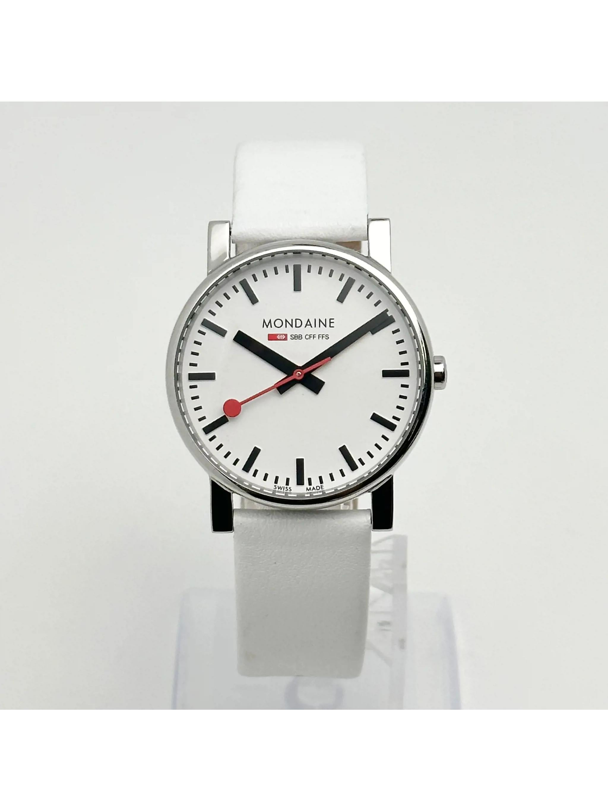Mondaine Evo Railway 35mm Steel White Dial Ladies Quartz Watch A658 ...