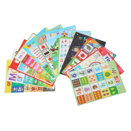 Educational Posters, Reusable Synthetic Paper Anti Tear 12PCS Learning ...