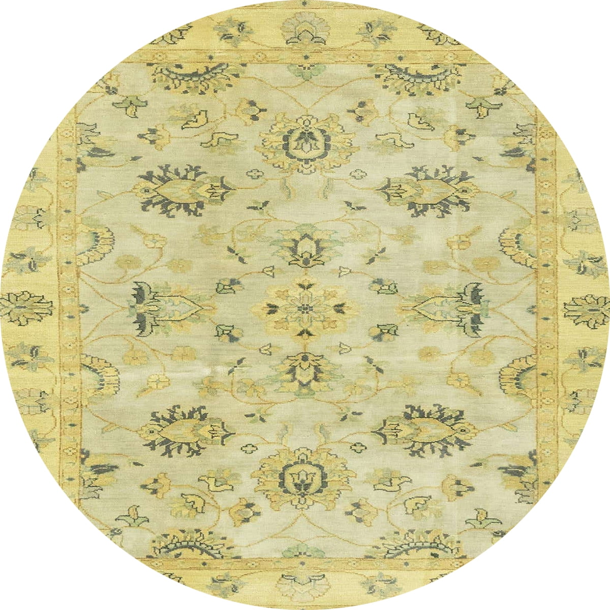 Ahgly Company Indoor Round Abstract Mustard Yellow Oriental Area Rugs ...