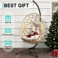 SWITTE Hanging Egg Chair with Stand, Outdoor & Indoor Swing Egg Chair ...