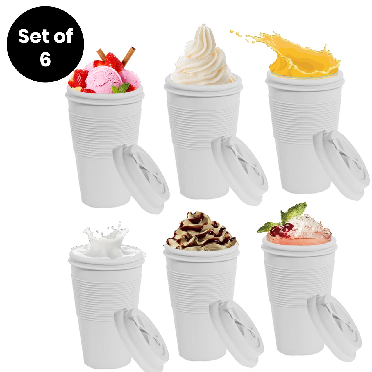 ITPCINC Reusable Silicone Cups for Coffee with Lids, Reusable Travel ...