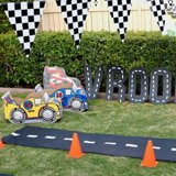 Racetrack Floor Ground Table Runner - Black Race Track Running Mat ...