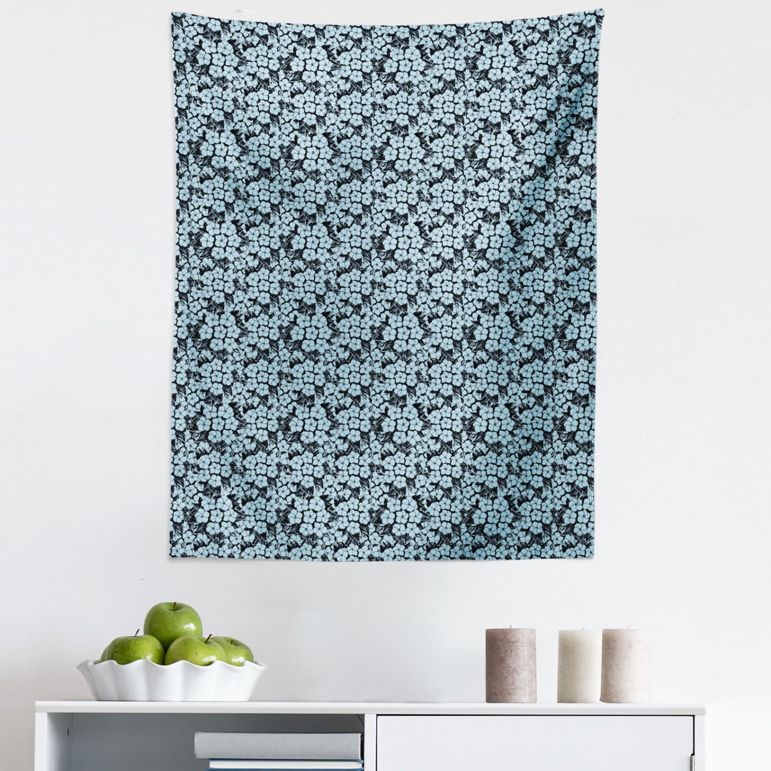 Floral Tapestry, Close up Top View of Hydrangea Flowers Nature Elements ...