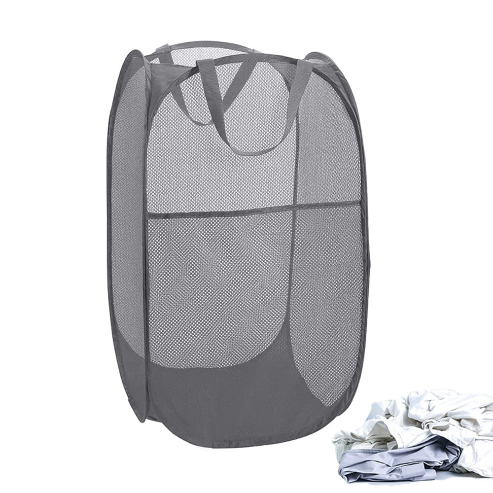 Mesh pop-up laundry basket is easy to open and fold, easy to store ...
