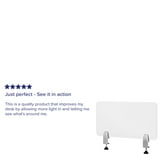 Flash Furniture Halle Clear Acrylic Desk Partition, 12"H x 23"L ...