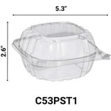 VeZee 5" Clamshell Clear Plastic Hinged Lid Containers (QTY 100 ...