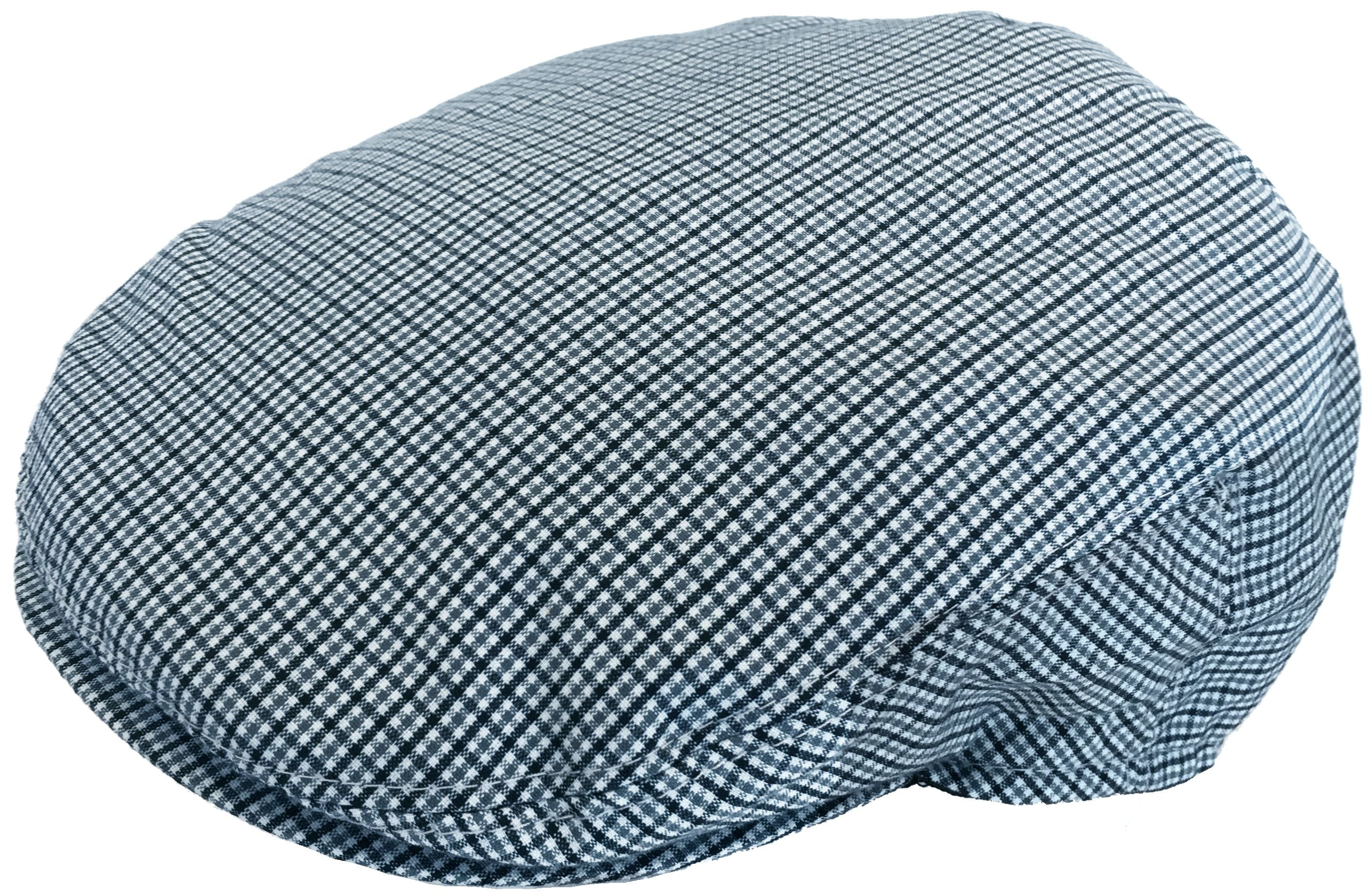 Summer Plaid Ivy Scally Driver Cap Polyester Flat Hat (Small, Black ...