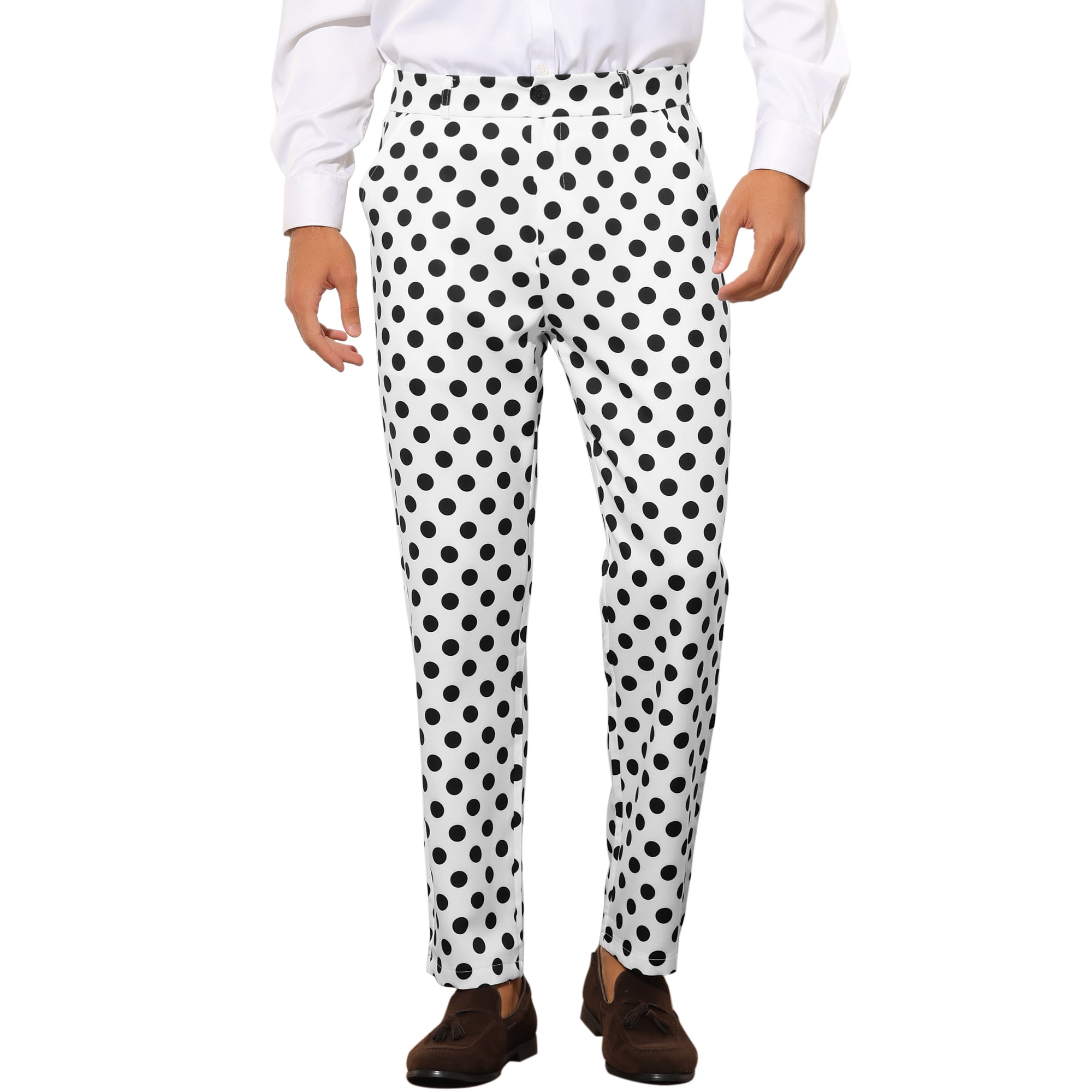 Click here for Inspire Chic Polka Dots Printed Dress Pants For Me... prices