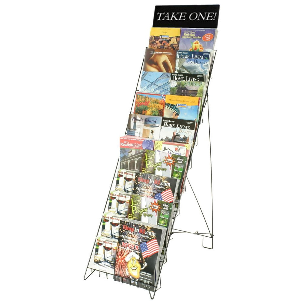 Wire Literature Rack for Floor with 10 Tiers, 47"h Magazine Stand with ...