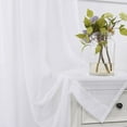 "Mystic Home White Sheer Curtains, 45 Inch Length, Rod Pocket Voile ...