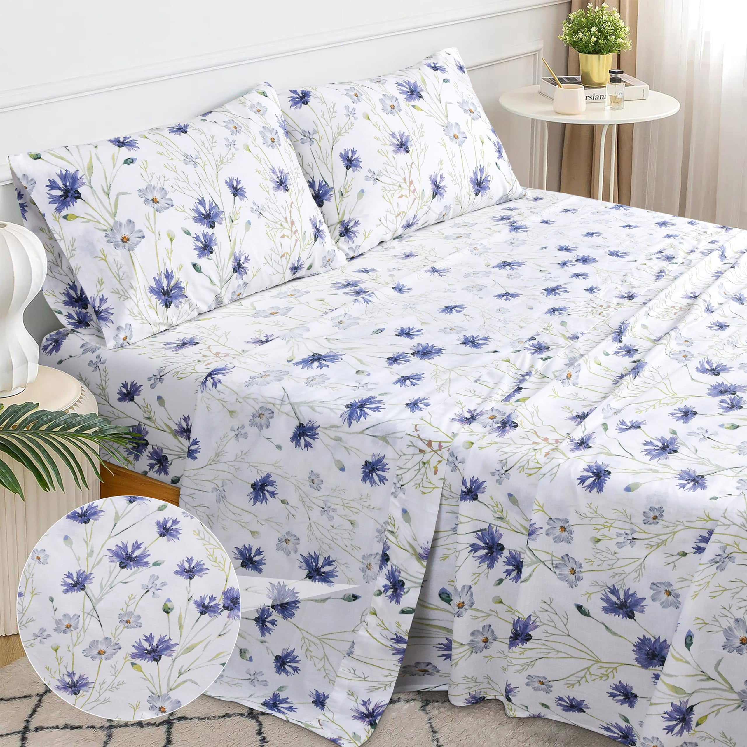 EnvioHome Draps de Lit 100 % Coton, 3 Pcs - Draps de Lit Jumeaux en ...