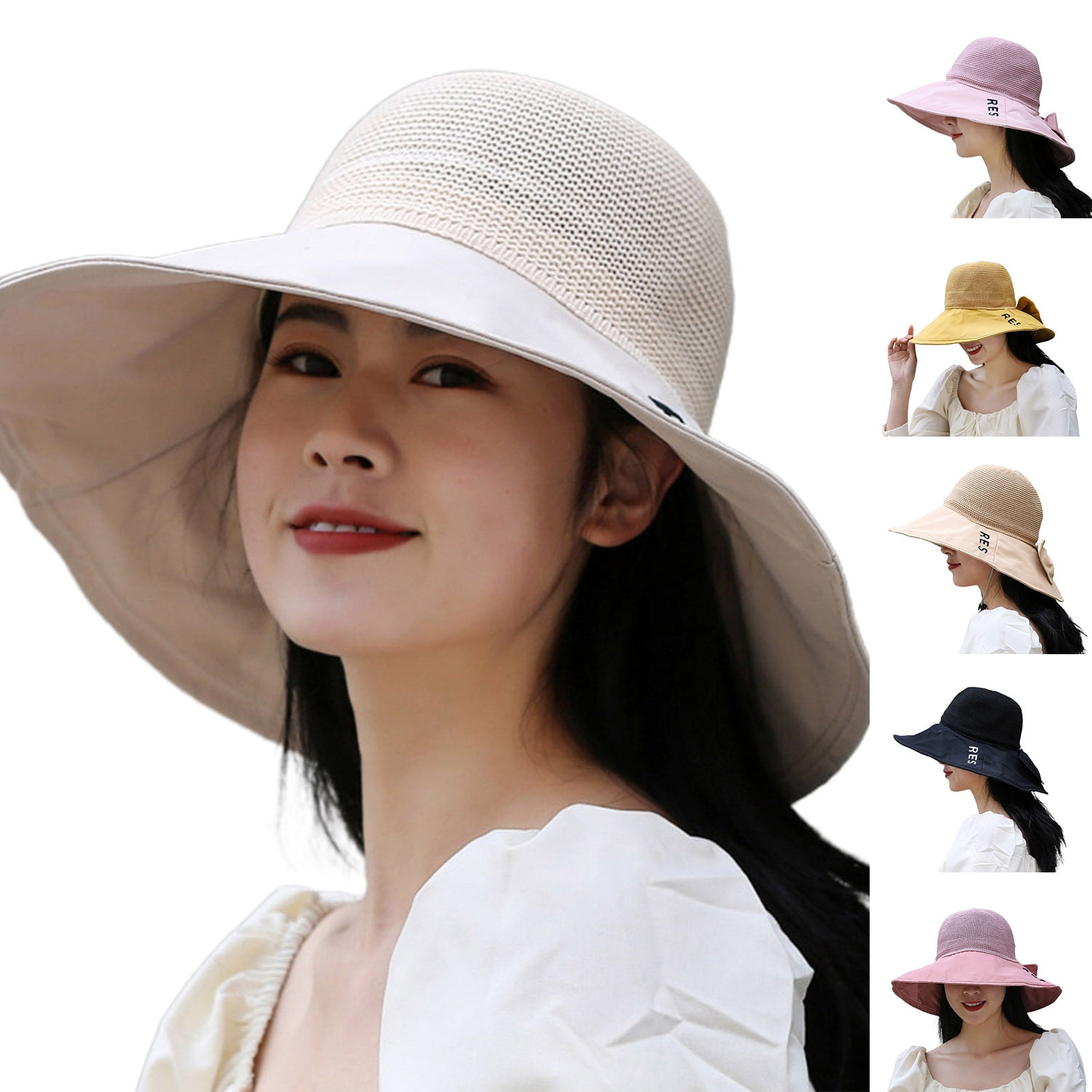 Happy Date Women Sun Hat Summer Wide Brim Beach Bucket Hats Outdoor