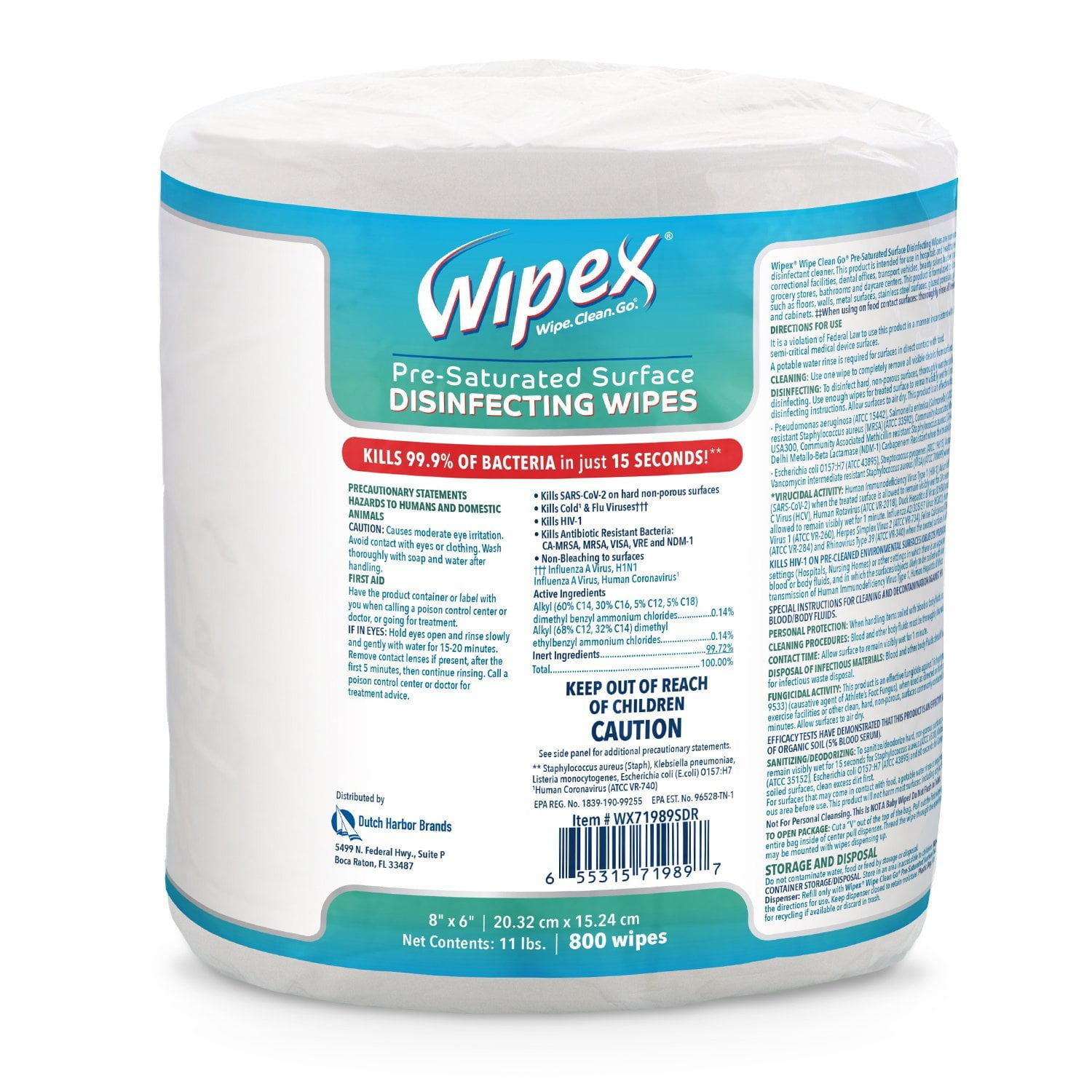 Wipex Antibacterial Gym Wipe Refills - EPA Registered Disinfecting ...